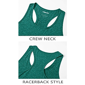 TACVASEN Tank Tops for Women UPF 50+ Sleeveless Breathable Sun Protection Workout Active Wear Top Shirts Running Shirts Stretchy E-green