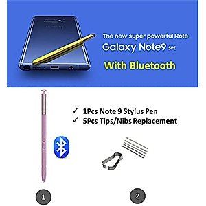 F-TECH Note 9 Stylus Pen (WithBluetooth) Replacement for Samsung Galaxy Note 9 N960 All Versions Stylus Touch S Pen with Tips/Nibs (Purple)