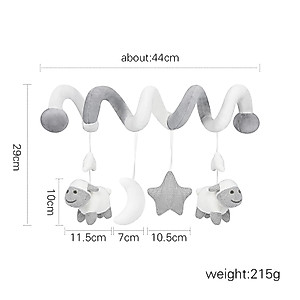 Promise Babe Hanging Car Seat Toys, Infant Stroller Toys for Car Seat Stroller Mobile Crib Bar with Bell, Baby Activity Spiral Plush Toys Best Gift for Boys and Girls, Spiral Activity Toy