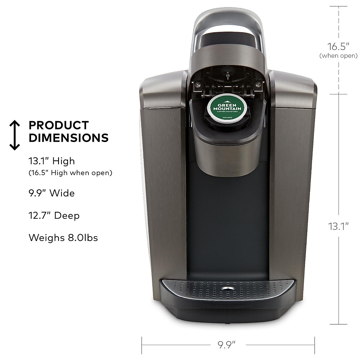 Keurig K-Elite Coffee Maker, Single Serve K-Cup Pod Coffee Brewer, With Iced Coffee Capability, Brushed Slate