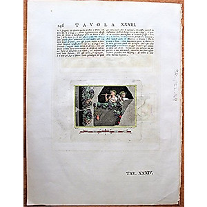 Antique Copperplate Engravings: Tavola XXIII with Tailpiece on Reverse