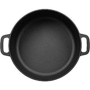 Amazon Basics Pre-Seasoned Cast Iron Round Dutch Oven Pot with Lid and Dual Handles, 7-Quart, Black