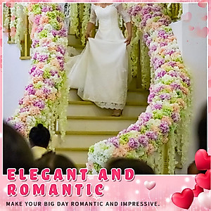 Janinka 6.5 Feet Wisteria Garland Flower Garlands Faux Wall Flowers Vine Flower Backdrop Flowers Hanging for Wall Arch Garden Home Wedding Decor (Milky White, 12 Packs)