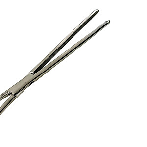 New Premium German Stainless Straight + Curved Hemostat Forceps, Hemostat Forceps clamp 10" (Cynamed Brand) Set of 2 ea-Green