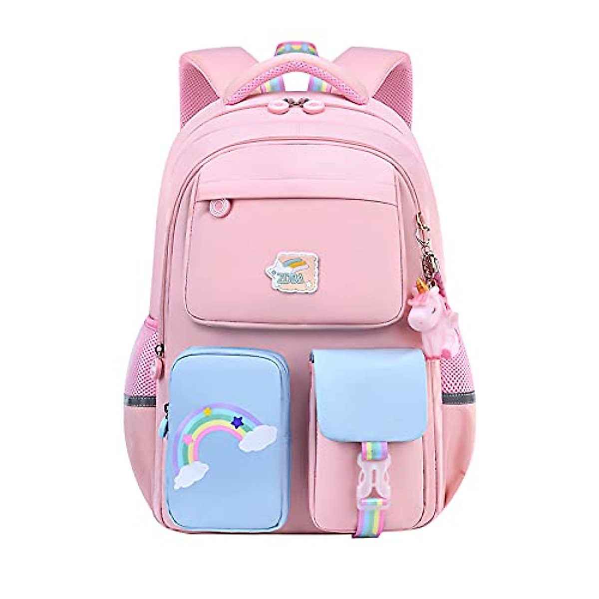 Girls Backpack Cute Elementary Bookbags Middle School bags Casual Daypack Backpacks Durable Lightweight Travel Bags (Pink,Small)