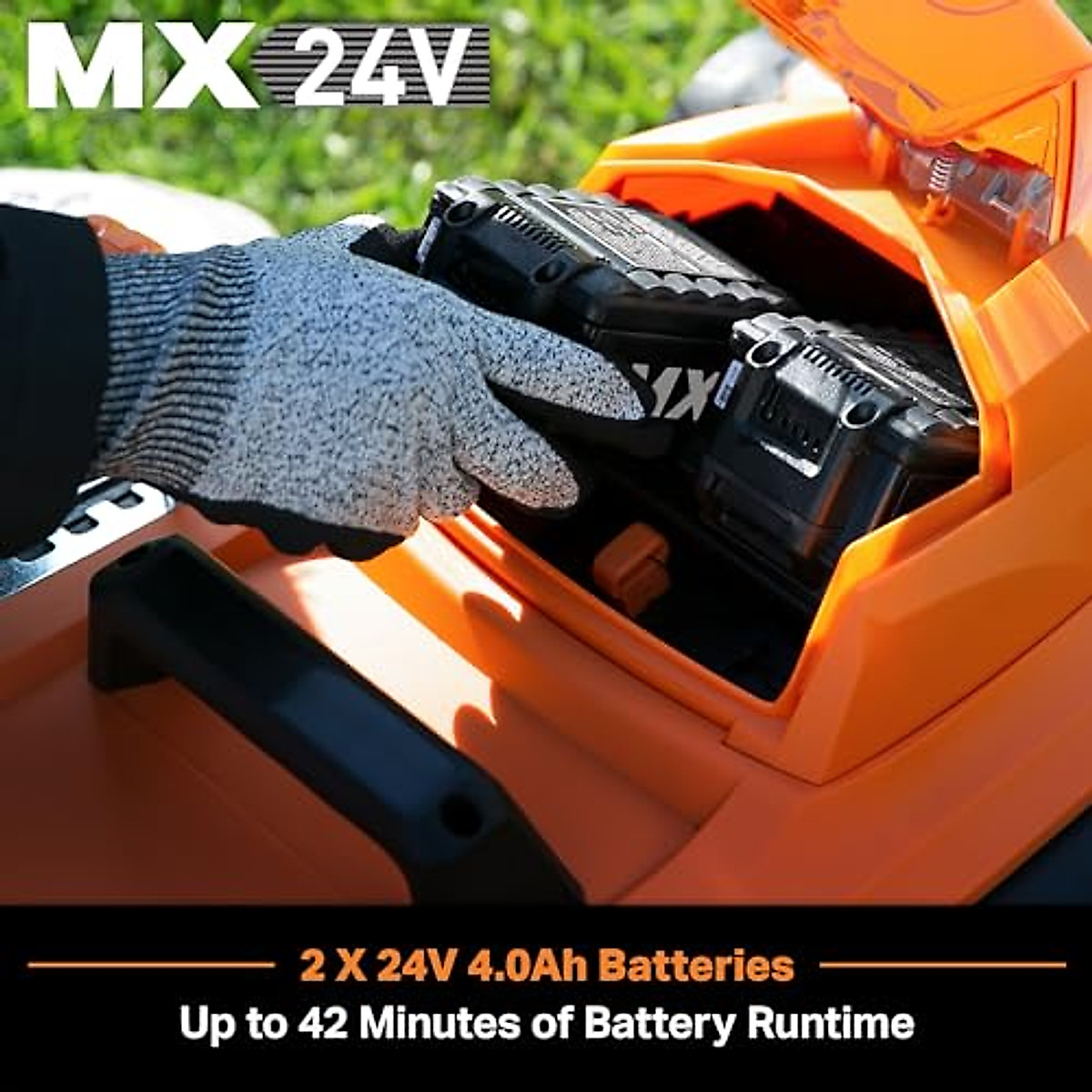 LawnMaster CLMF4817E 48V MAX* Brushless Mower with 2X24V MAX* 4.0Ah Battery and a Dual Charger
