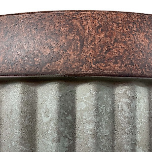 Southern Patio 15" Westlake Indoor/Outdoor Pleated Planter with Drainage Hole, Plug & Galvanized Finish, 19.56 qt. Capacity