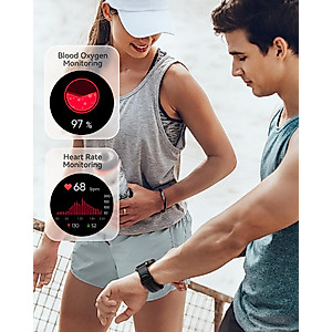 Parsonver Smart Watch, Answer/Make Calls,1.43" HD Touch Screen Fitness Watch for Men Women with 100+ Sport Modes IP68 Waterproof, Heart Rate Blood Oxygen Sleep Monitor for Android iOS Phones, Black