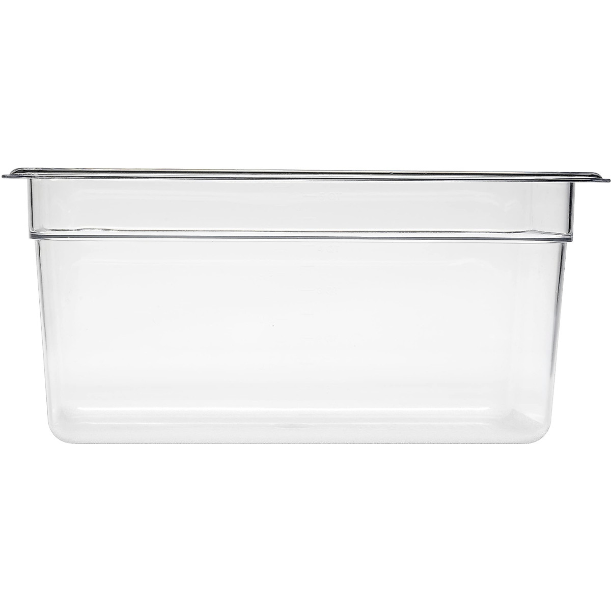 Carlisle FoodService Products Storplus Permalabel Food Storage Container Food Pan with Integrated Label for Kitchen and Restaurant, Polycarbonate, 1/3 Size 6 Inches Deep, Clear - (Pack of 6)