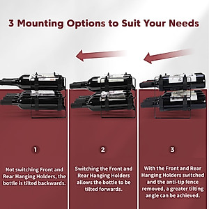 ICOHOT Stackable Wine Rack Countertop, Sturdy Wine Bottle Holder Freestanding for Cabinet, 2 Tier Small Tabletop Wine Holder Stand for Pantry Bar, Wire Wine Bottle Rack Metal Wine Storage Organizers