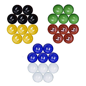 SKEMIX 30 new Solid Color Replacement Marbles Wahoo Aggravation Board game GLASS Wa Hoo