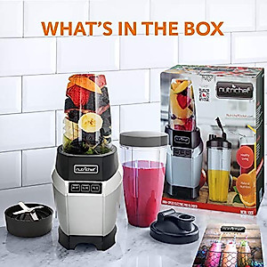 Nutrichef NCBL1000 Personal Electric Single Serve Small Professional Kitchen Countertop Mini Blender for Shakes and Smoothies w/Pulse Blend, Convenient Lid Co, 20 & 24 oz Cups, Black