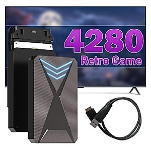 2T Retro Gaming Console HDD, Emulator Hard Drive, Emulator Console with Built-in 4280 Retro Play Games, 18 Emulator, Plug & Play Video Game Consoles for Win 8.1/10/11, Support for Adding Games