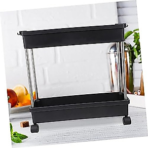 GRIRIW Shelf l Brackets Heavy Duty Heavy Duty Storage Shelves Plastic Stand Adjustable Shelving Kitchen Rolling cart Rolling Utility cart Storage Cart Floor Toiletries Stand Office Tray