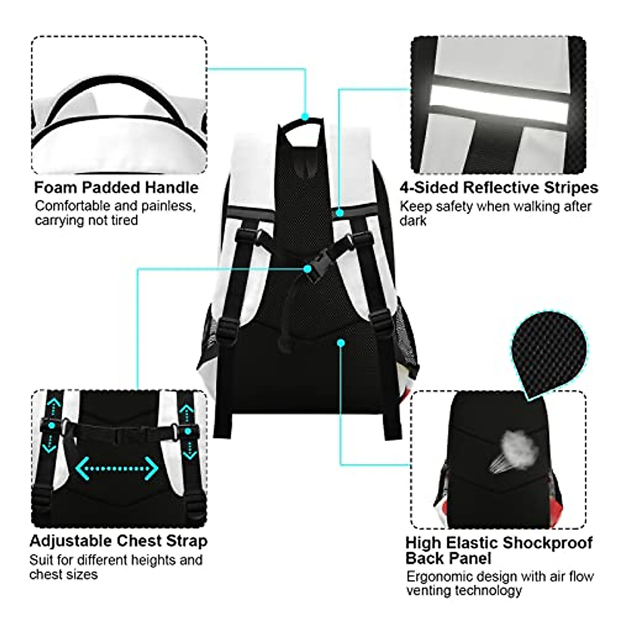 Dallonan Backpack Funny Chicken Yellow Animal School College Backpack Laptop Casual Daypack