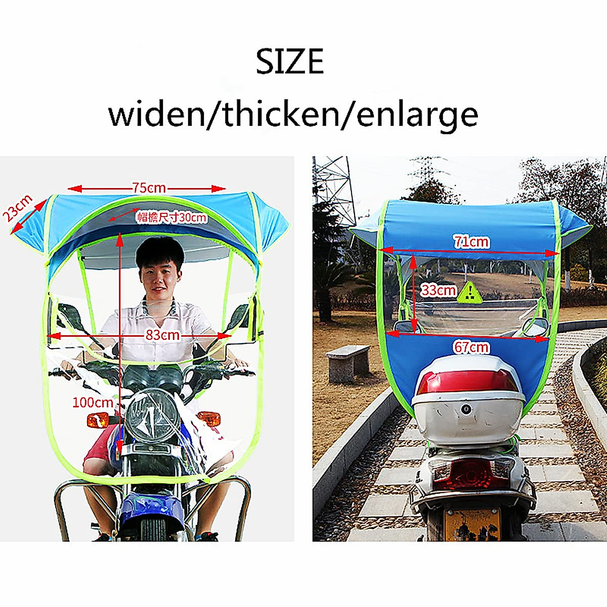 YUANXIN E-bike Carport Awning Canopy Storage Battery Car Motorcycle Rain Shelter The Rain Transparent Umbrella Rain Shed Rain Shelter Umbrella Carport (blue)