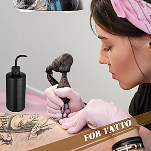 Epakh 6 Pcs 500 ml Tattoo Wash Bottle Water Squirt Bottle Lab Squeeze Bottles Lash Water Bottle Squeezer Safety Rinse Bottle for Eyelash Extensions, Tattoo Supplies, Cleaning, Succulent (Black)