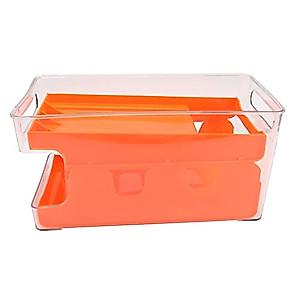 2 Tier Soda Can Organizer for Refrigerator Organizer Bins Soda Pop Can Holder Dispenser Drink Beverage Holder for Fridge Cabinets Freezer(Orange)