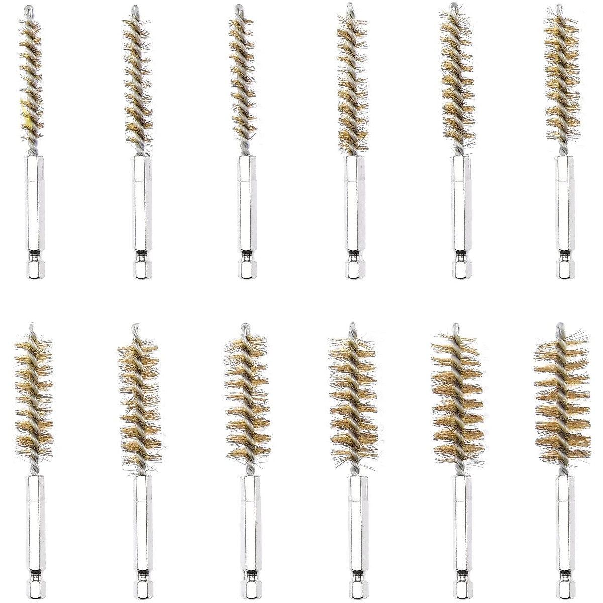 NEIKO 00325A Wire Brush Drill Attachments with 1/4-Inch Hex Shank, SAE and MM Brushes Assortment, Mountable on Power Drill or Die Grinder, 38-Piece Set