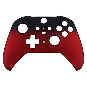 eXtremeRate Shadow Scarlet Red Soft Touch Grip Faceplate for Xbox One Elite Series 2, Front Housing Shell Cover Replacement Kit for Xbox Elite 2 Core Controller Model 1797 - Controller NOT Included