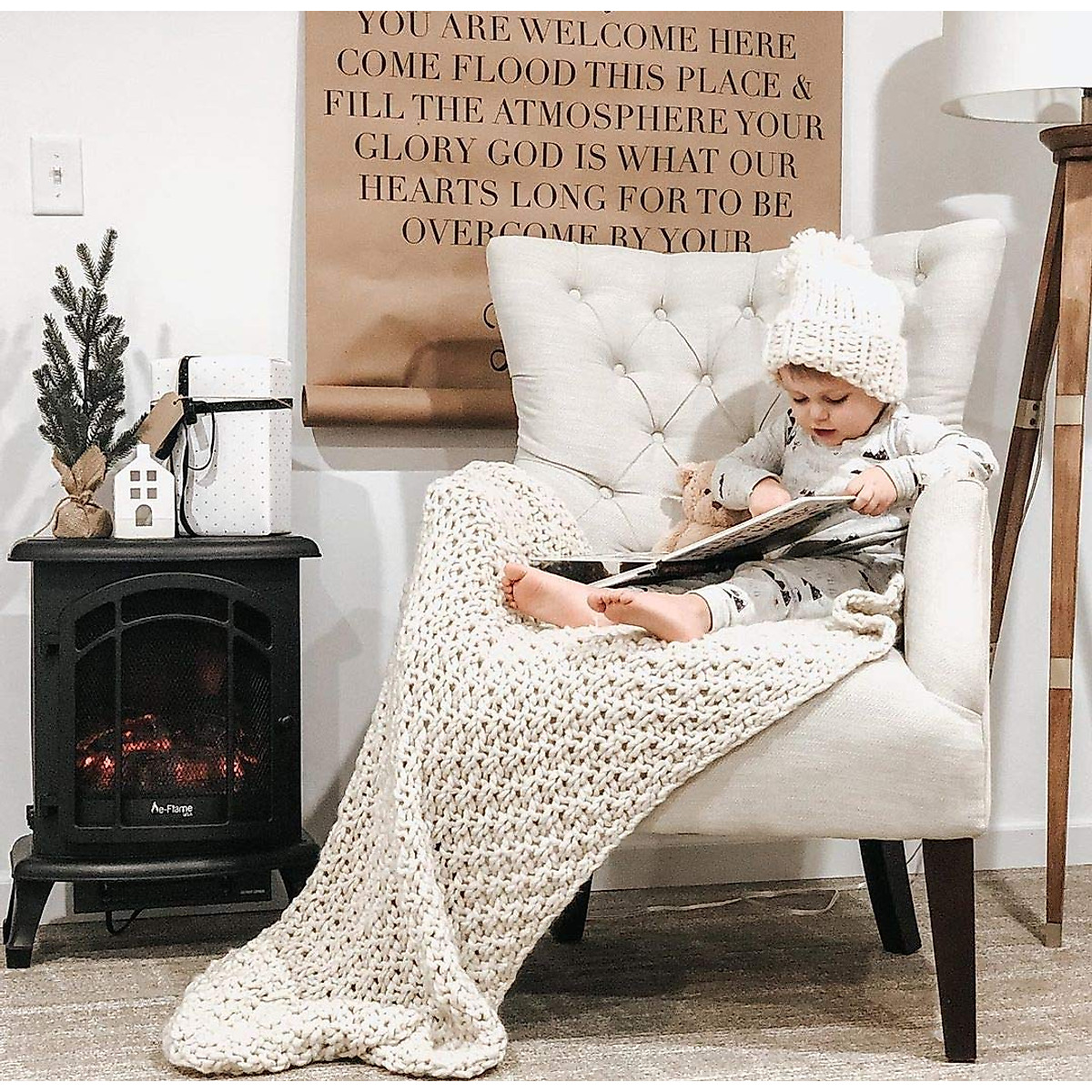 e-Flame USA Tahoe LED Portable Freestanding Electric Fireplace Stove Heater - Realistic 3-D Log and Fire Effect (Black)