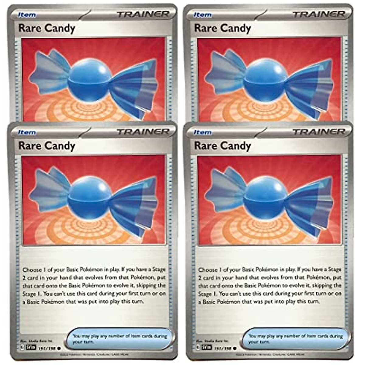 Rare Candy 191/198 - Scarlet & Violet - Pokemon Trainer x4 Card Set - Playset 4X