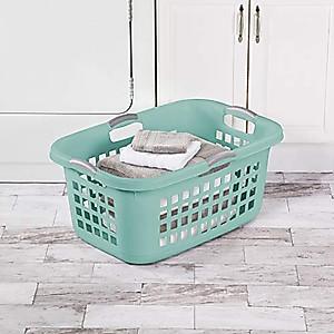 Sterilite 2 Bushel/71 L Ultra Laundry Basket, w/Titanium Handles, 6 Pack, Aqua Chrome 6 Count