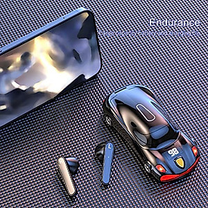 Lovskoo True Wireless Bluetooth Headset Earphones 5.0 Headphones Sport Waterproof with Game Sports Car Modeling Wireless Charging Case Stereo in-Ear Earphones Built-in Mic Noise Cancelling Earbuds