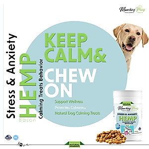Munchies Paws Dog Treats Stress Relief Made in USA Stress and Anxiety Organic Hemp 300 Count (Peanut Butter)