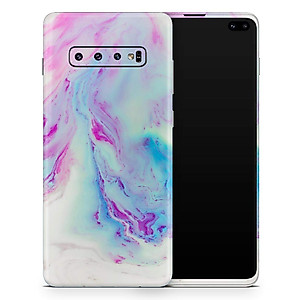 DesignSkinz Marbleized Soft Blue V32 Protective Vinyl Decal Wrap Skin Cover Compatible with The Samsung Galaxy S20 (Screen Trim & Back Glass Skin)