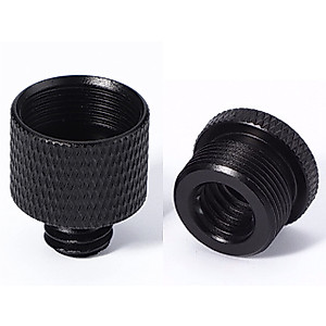 MxTong Mic Stand Adapter 5/8 to 3/8 and3/8 to 5/8 Mic Screw Adapter Thread for Microphone Stand Mount to Camera Tripod Adapter 2 Pack (mic screw adapter 5838 black)