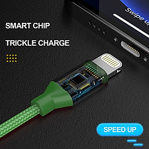 MUXA 6 Pack [Apple MFi Certified] 3/3/6/6/10/10 FT iPhone Charger Colorful Nylon Lightning Cable Compatible iPhone 13 mini/13/12/11 Pro Max/XS MAX/XR/XS/X/8/7/Plus/6S/6/SE/5S/iPad