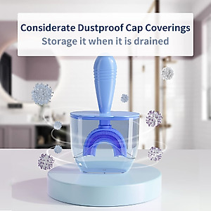 Little Meerkat 2Pcs U Shaped Toothbrush Kids, Toddler Toothbrush with 4 Brush Head, 360° Toothbrush Kids to with kid Age 7-12, L