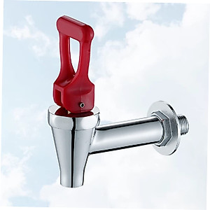 BUTIFULSIC Water Boiler Faucet Universal Water Boiler Tap Beverage Serveware Sink Water Tap Replacement Spigot for Sun Tea Jar Bath Sink Faucets Pull down Kitchen Faucet Cask Silver Brass