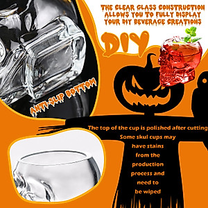 12 Pcs Halloween Skull Shot Glasses 2.8oz Skeleton Wine Glass Cocktail Glasses Halloween Skull Face Drinking Glasses For Whiskey Juice Skull Shooter Shot Glass Cups For Halloween, Bars (12, 2.8oz)