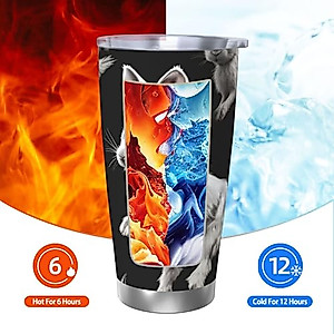 EKPRAVDKTF Bunny Rabbit 20oz Insulated Stainless Steel Tumbler With Lids And Straws, Double Wall Vacuum Travel Coffee Mug, Thermal Cup For Cold & Hot Drinks, Reusable Metal Straw & Brush