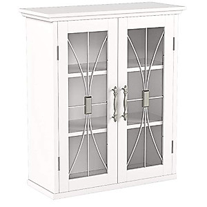 Teamson Home Delaney 20.5 in. x 24 in. 2-Door Removable Wooden Wall Cabinet with Adjustable Shelves for Storage Solutions in Bathrooms, Kitchens, Laundry Rooms, Home Offices, White