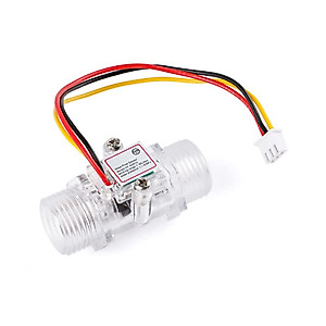 JESSINIE 2Pcs YF-S201C DC3.5-24V G1/2" Transparent Flow Sensor Turbine Flowmeter Water Flow Sensor Transparent Water Flow Meter YF-S201C Range 1-30L/min