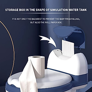 Potty Training Toilet, Realistic Potty Training Seat, Toddler Potty Chair with Soft Seat, Removable Potty Pot, Toilet Tissue Dispenser and Splash Guard, Non-Slip for Toddler& Baby& Kids