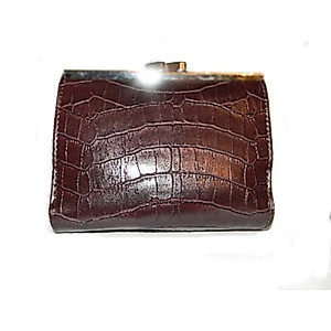 Buxton STELLA Embossed Croco Double Cardex Women's Wallet, Chocolate Truffle