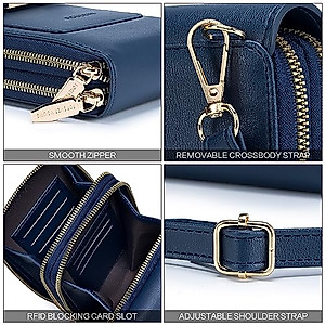 Roulens Small Crossbody Bag Cell Phone Purse for Women, Leather Shoulder Bag Wallet Purse with Credit Card Slots