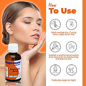 Neoprosone, Vitamin C Serum for Face | 1 Fl oz / 30ml | Brightening Serum For Dark Circle, Wrinkles | with Alpha Arbutin and Castor Oil