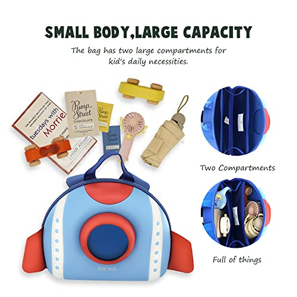 Zoy zoii Toddler Backpack for Boy, Kids Mini Battleship Backpack Gift, Preschool Kindergarten Travel Bag for 2-5 Years
