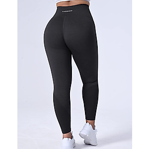 YEOREO Women Seamless Ozone Workout Leggings High Waisted Butt Lifting Recycled Yoga Pants Grey L