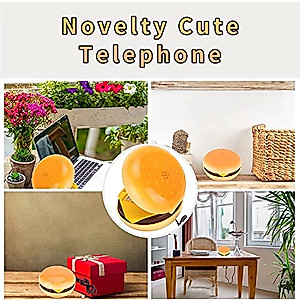 Landline Phone, Hamburger Cheeseburger Burger Phone Telephone Cute Telephones Landline Corded Phone Desktop Phone for Home Hotel Office Decoration Kids Gift