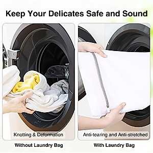 9Pcs Durable Mesh Laundry Bags, Various Size Lingerie Bags for Delicates in Washer and Dryer- 1pcs Bra Bag, 3pcs Large Drawstring Travel Laundry Bags, 5pcs Sturdy Zipper Delicates Bags for Sock, Shirt