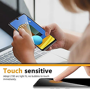 UniqueMe [3 Pack] Screen Protector compatible for LG Stylo 6 Tempered Glass [Full Coverage] Edge to Edge Protection [Case Friendly] - Black