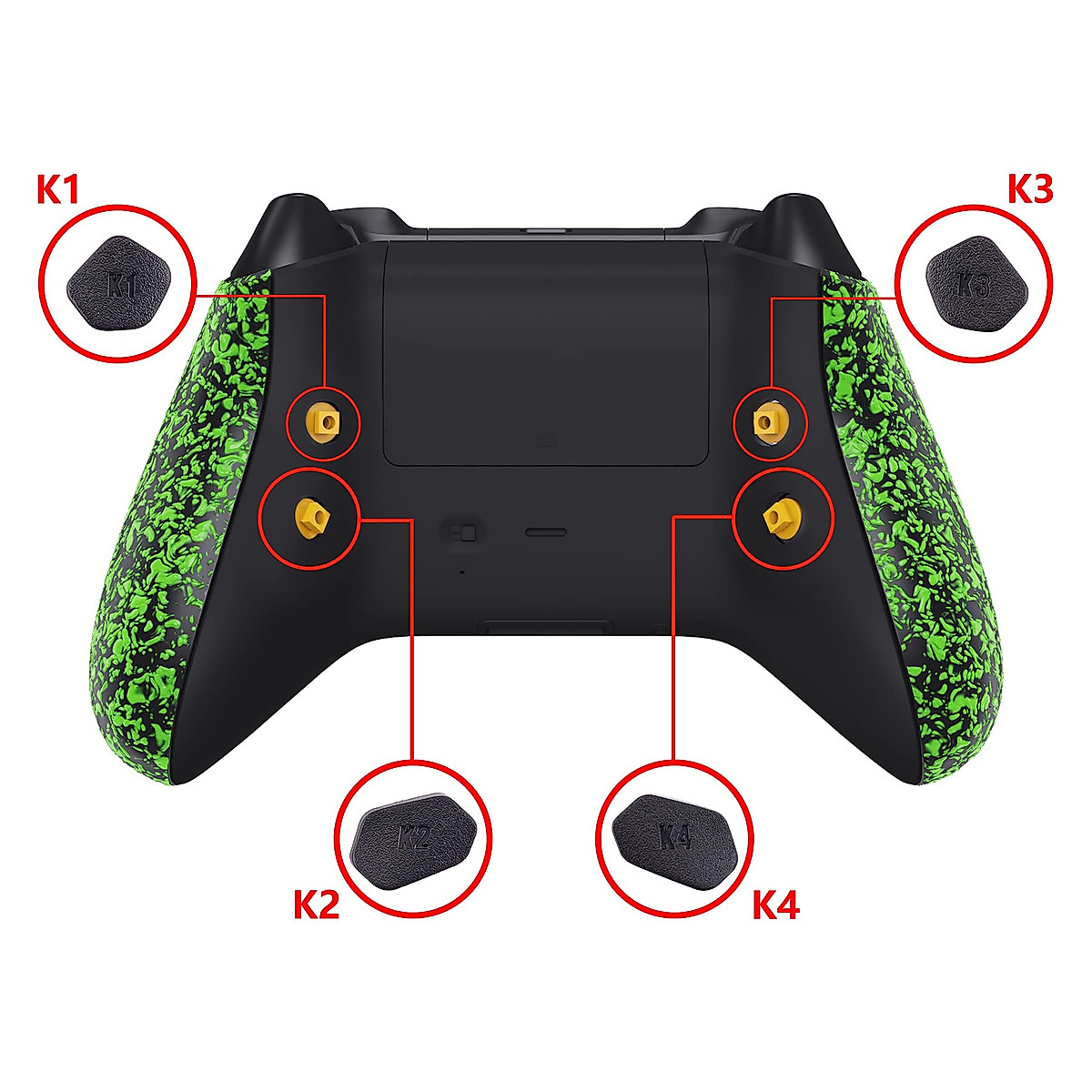 eXtremeRate Hope Programable Remap Kit for Xbox Series X/S Controller, Upgrade Boards & Redesigned Back Shell & Side Rails & Back Buttons for Xbox Core Controller - Textured Green