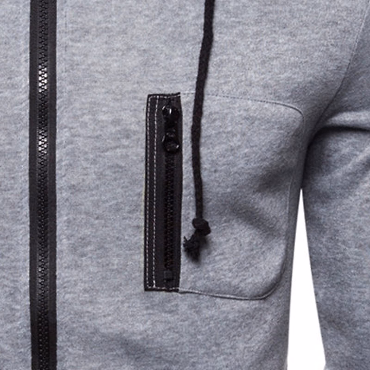 Maiyifu-GJ Men's Full Zip Casual Hoodies Long Sleeve Sports Hooded Sweatshirt Lightweight Pullover Hoodie with Kanga Pocket (Light Grey,XX-Large)