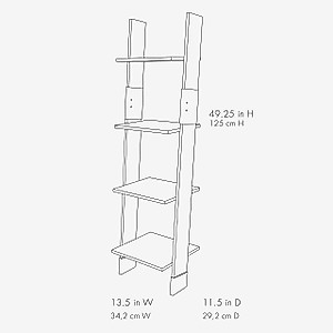 Zenna Home Ladder Style Bathroom Linen Tower, Espresso